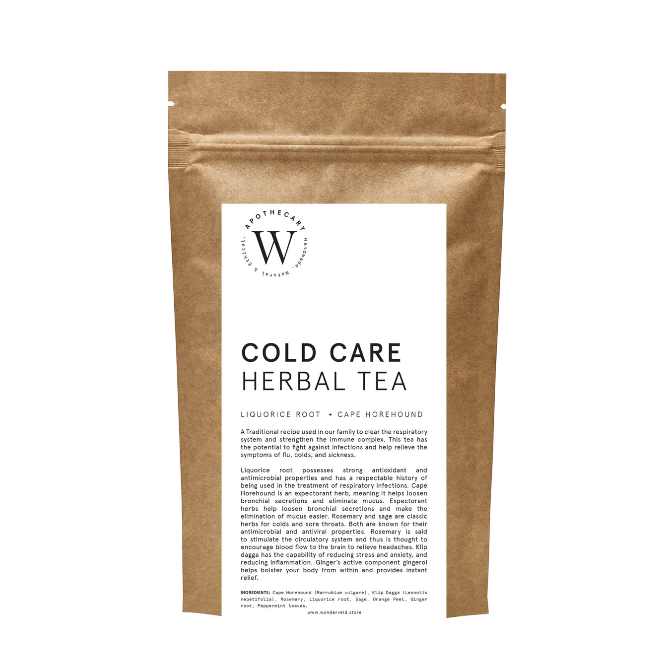 COLD CARE HERBAL TEA - With Liquorice root + Cape Horehound ...